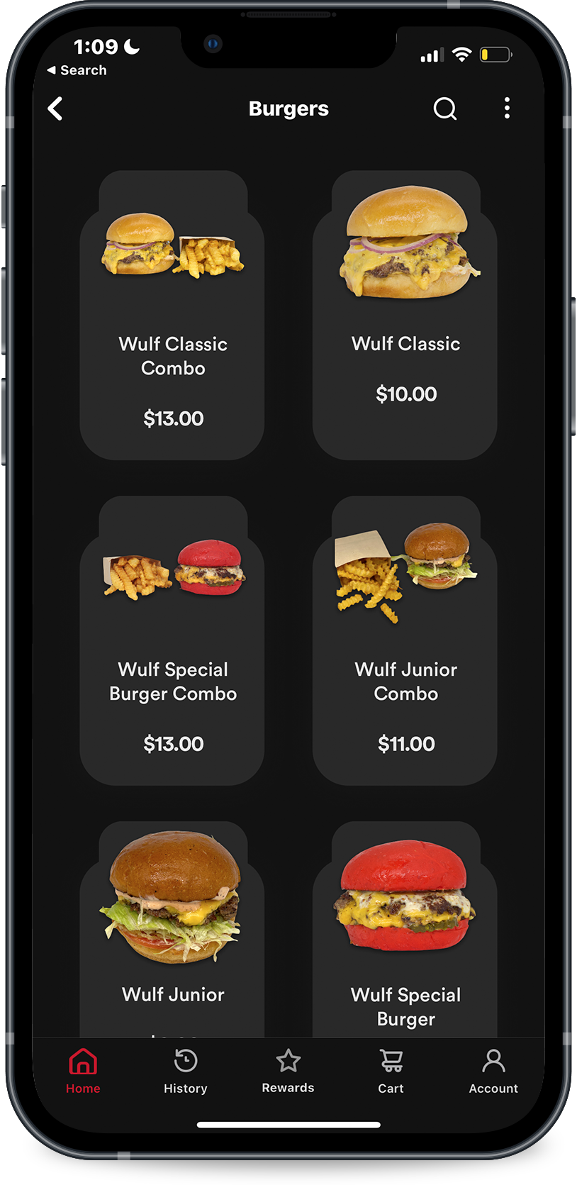 Wulf-Burger-App-menu - Best Burgers in Dallas